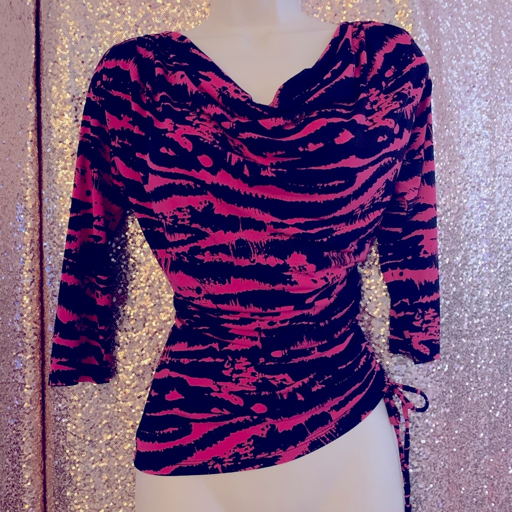 Michael Kors Pink Tiger Stripe Top - Gem